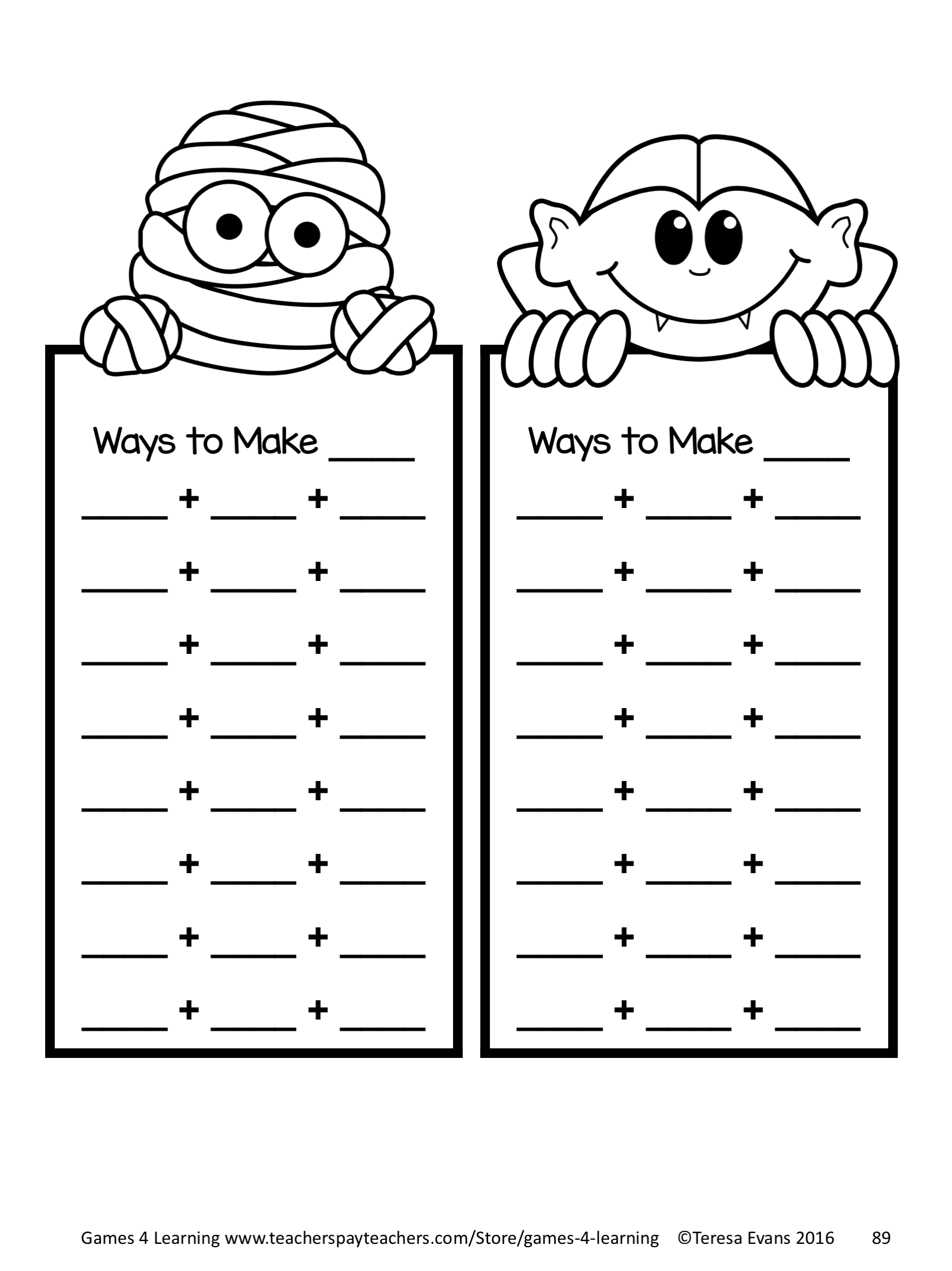 Halloween Math Friends