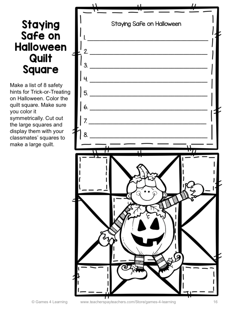 Halloween Writing Prompts Quilt