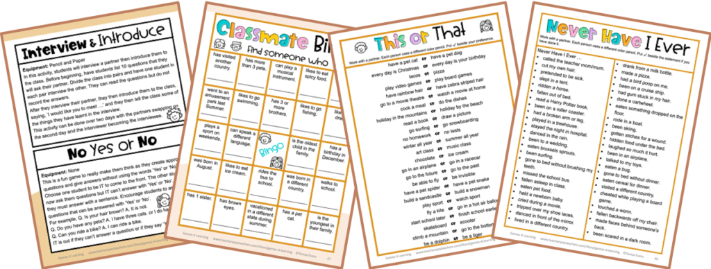 Free Getting to Know You Board Games